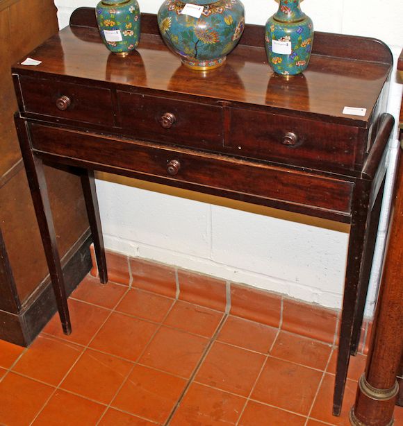 Bonhams : A narrow mahogany console,