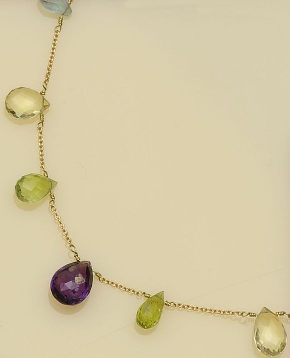 Bonhams : A vari gem-set fringe necklace
