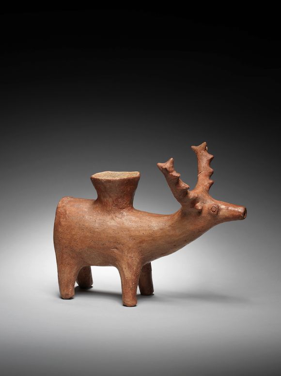 Bonhams : An Amlash terracotta stag rhyton