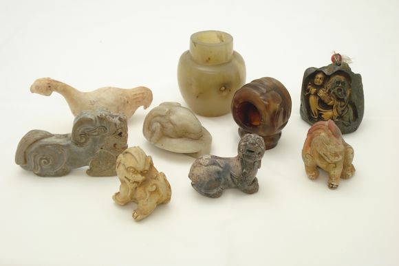 Bonhams : A collection of carved stone items