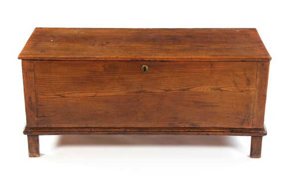 Bonhams : An elm boarded chest 18th century