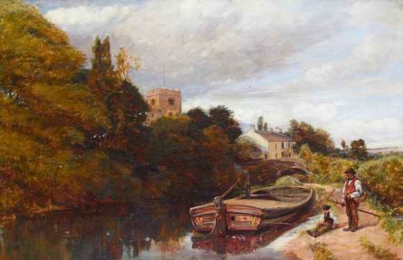 Bonhams : Charles Thomas Burt (British, 1823-1902) Harborne canal scene
