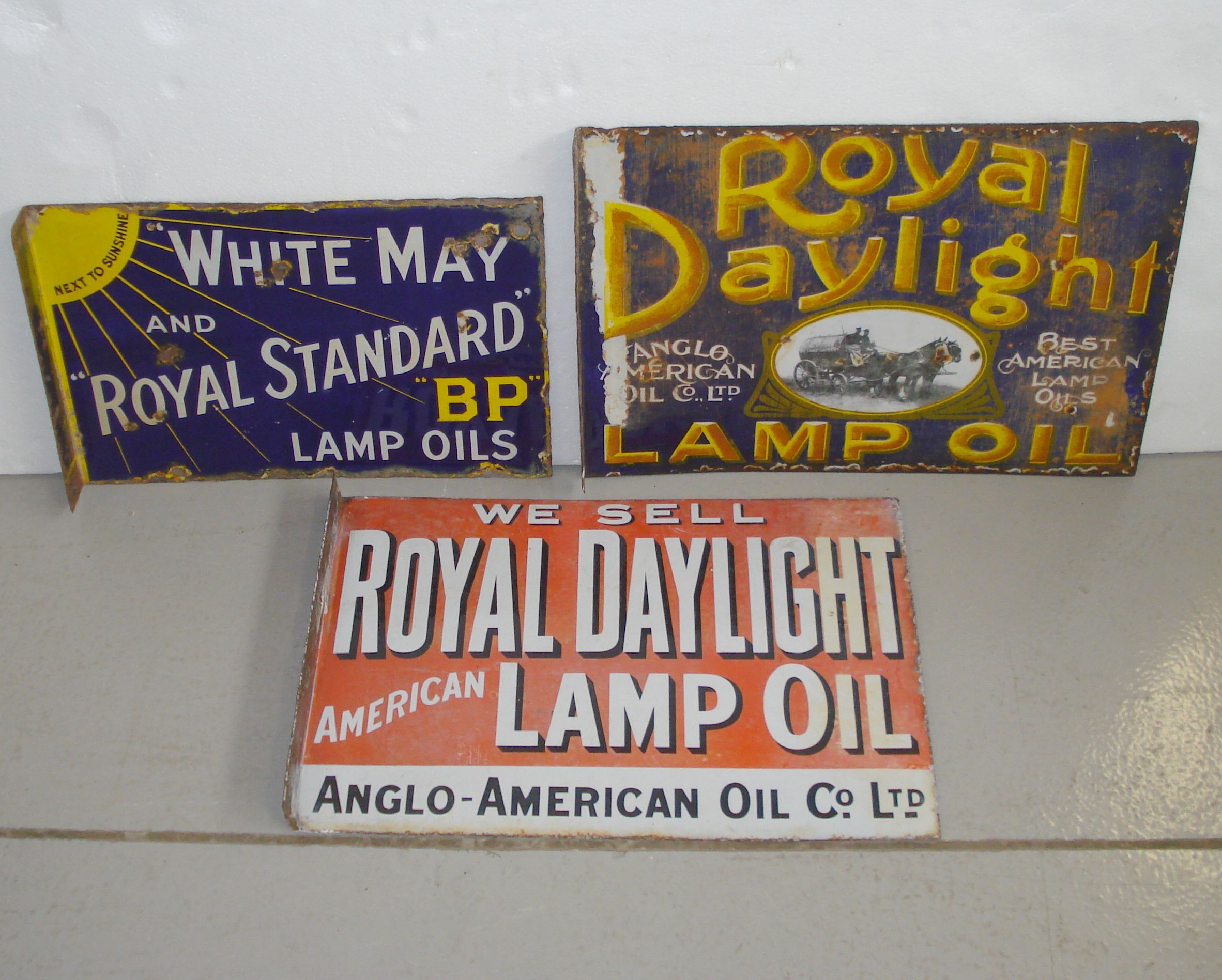 Bonhams Cars : Three enamel signs for Royal Daylight and Royal Standard ...