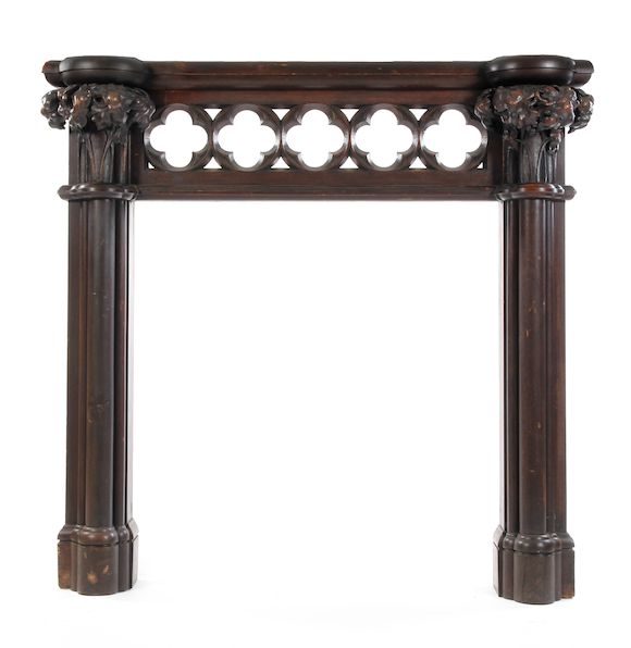 Bonhams : A Gothic Revival oak chimney-piece 19th century and later