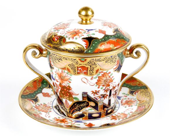 Bonhams : A Spode chocolate cup, cover and stand, circa 1830-40
