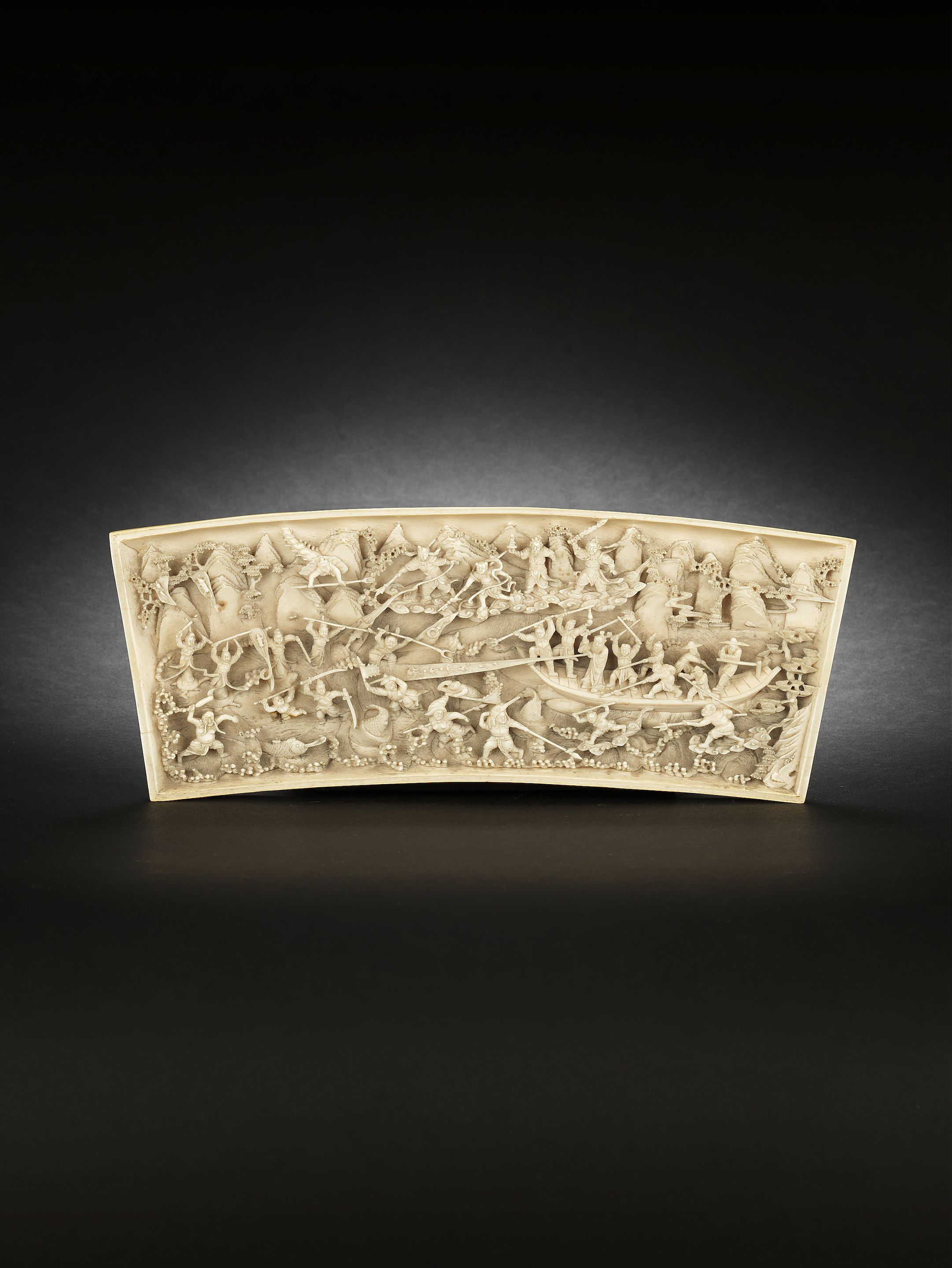 Bonhams : A carved ivory panel 19th century