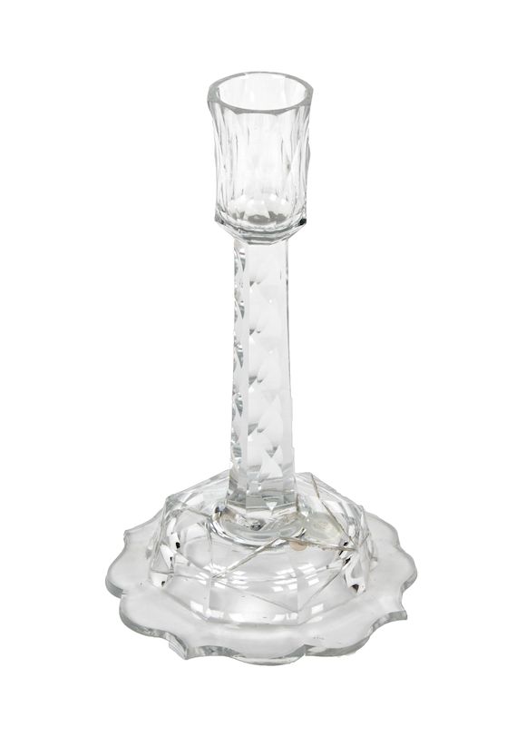 Bonhams : A cut glass candlestick, 19th century