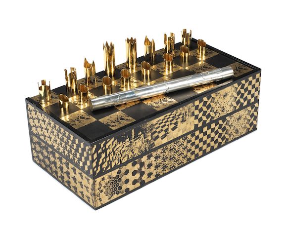 Bonhams : A "Spassky-Fischer Escher Horsemen/Metamorphosis" silver and ...