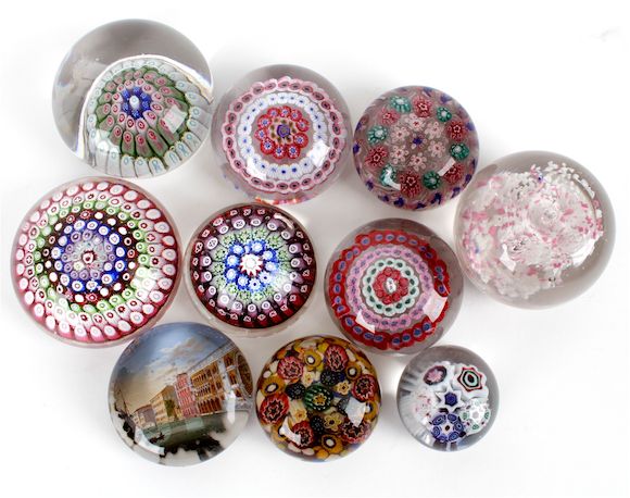 Bonhams : Ten assorted paperweights, 19th and 20th century