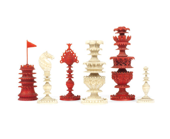 Bonhams An Indian Export Ivory Chess Set Berhampur Earlymid 19th