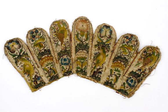 Bonhams : A 17th century embroidered gauntlet cuff