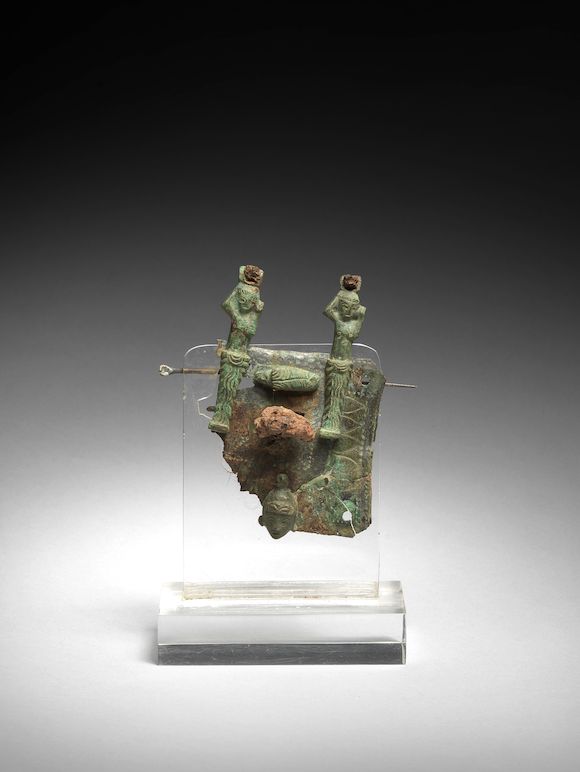 Bonhams : A Roman bronze and iron lock and key