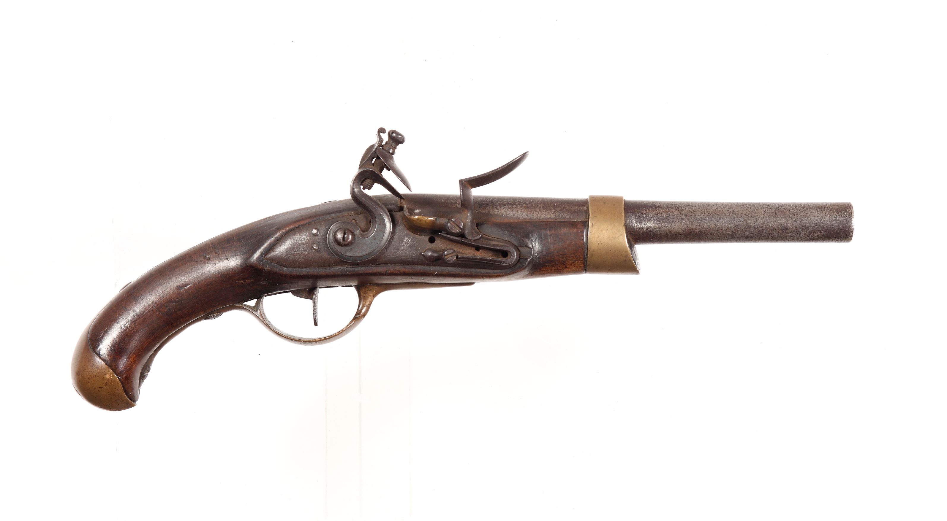 Bonhams : A French Military Flintlock Pistol and a Belgian Pinfire Revolver