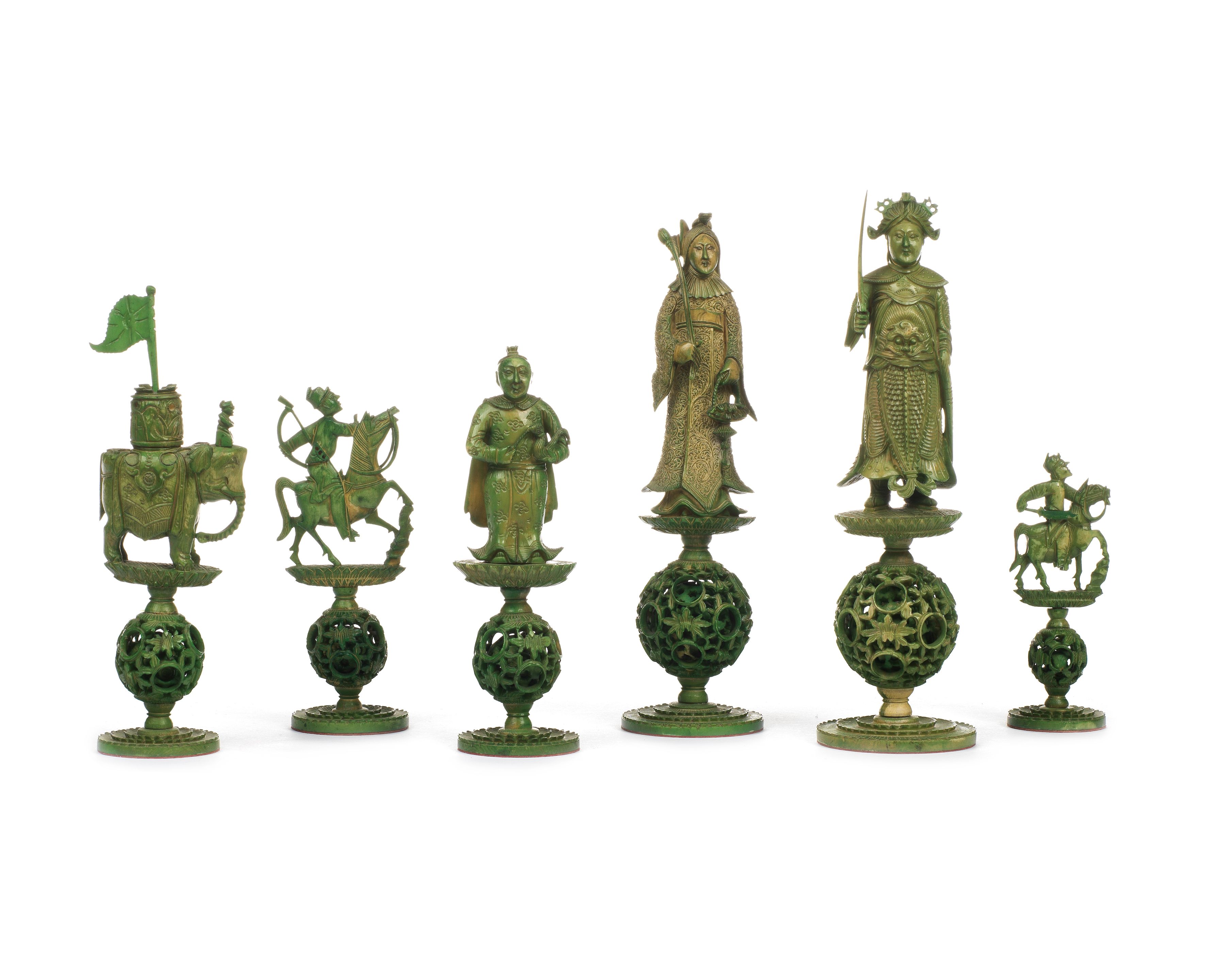 Bonhams : A Chinese Export ivory puzzle-ball chess set, Canton, early ...