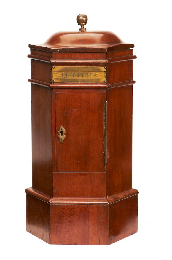 Bonhams : A late 19th / early 20th century walnut miniature post box