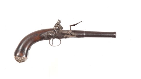 Bonhams : A Flintlock Side-Lock Box-Lock Cannon Barrelled Pistol