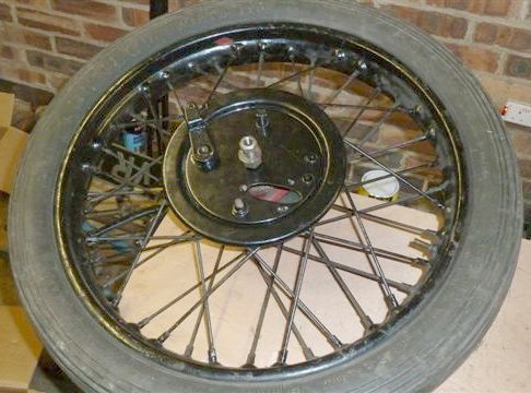 Bonhams Cars : A Triumph TT front wheel,
