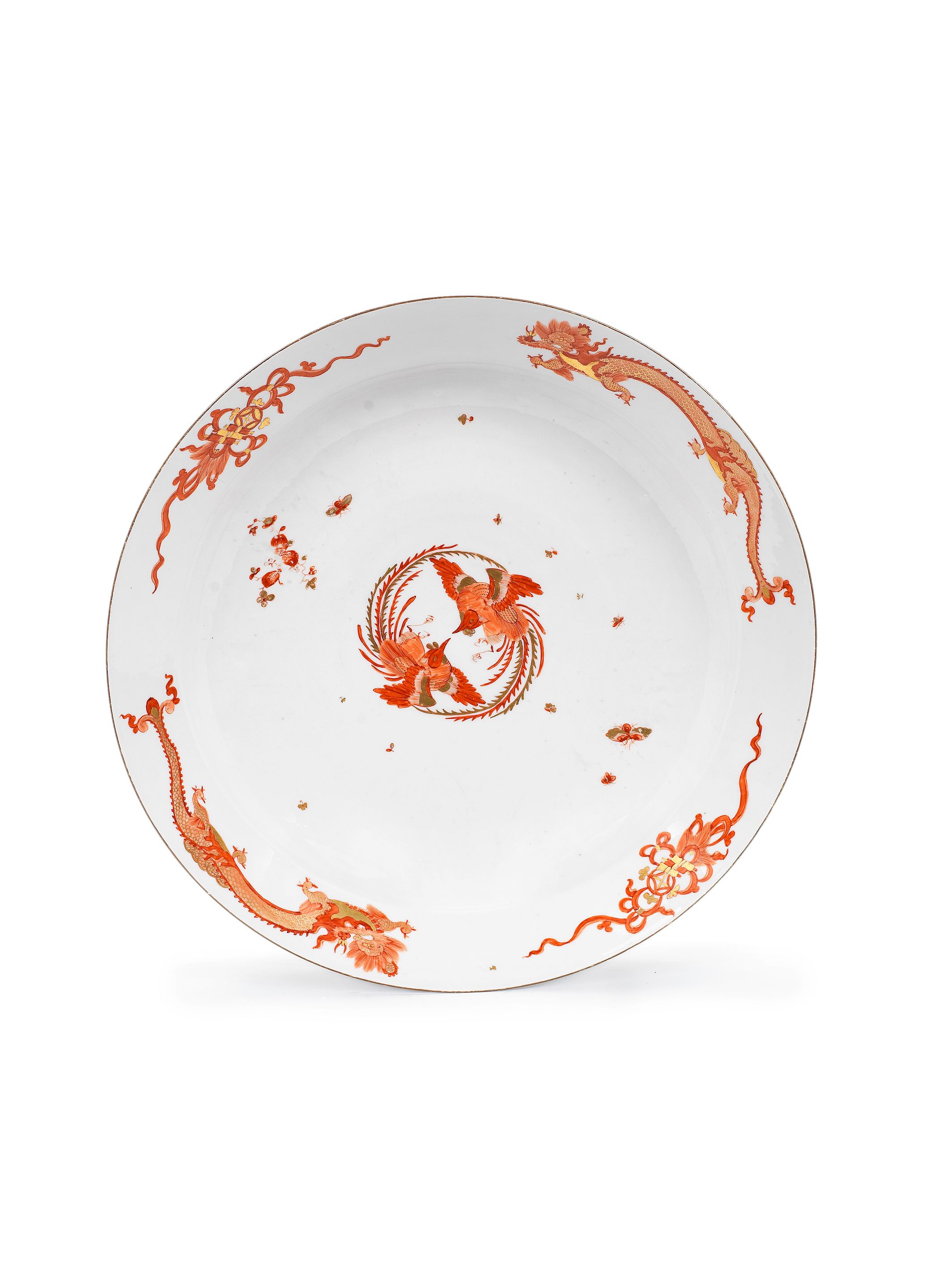 Bonhams : A large Meissen circular dish from the 'Red Dragon' service ...