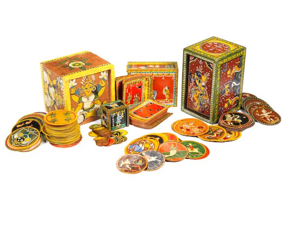 Bonhams : A collection of Ganijifa playing cards, India, 19th/20th ...
