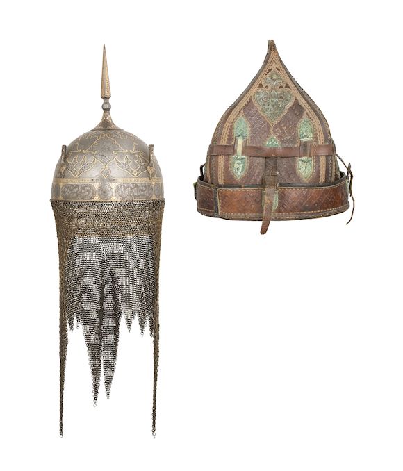 Bonhams : A Fine Persian Steel Kulah Khud And Very Rare Travelling Case