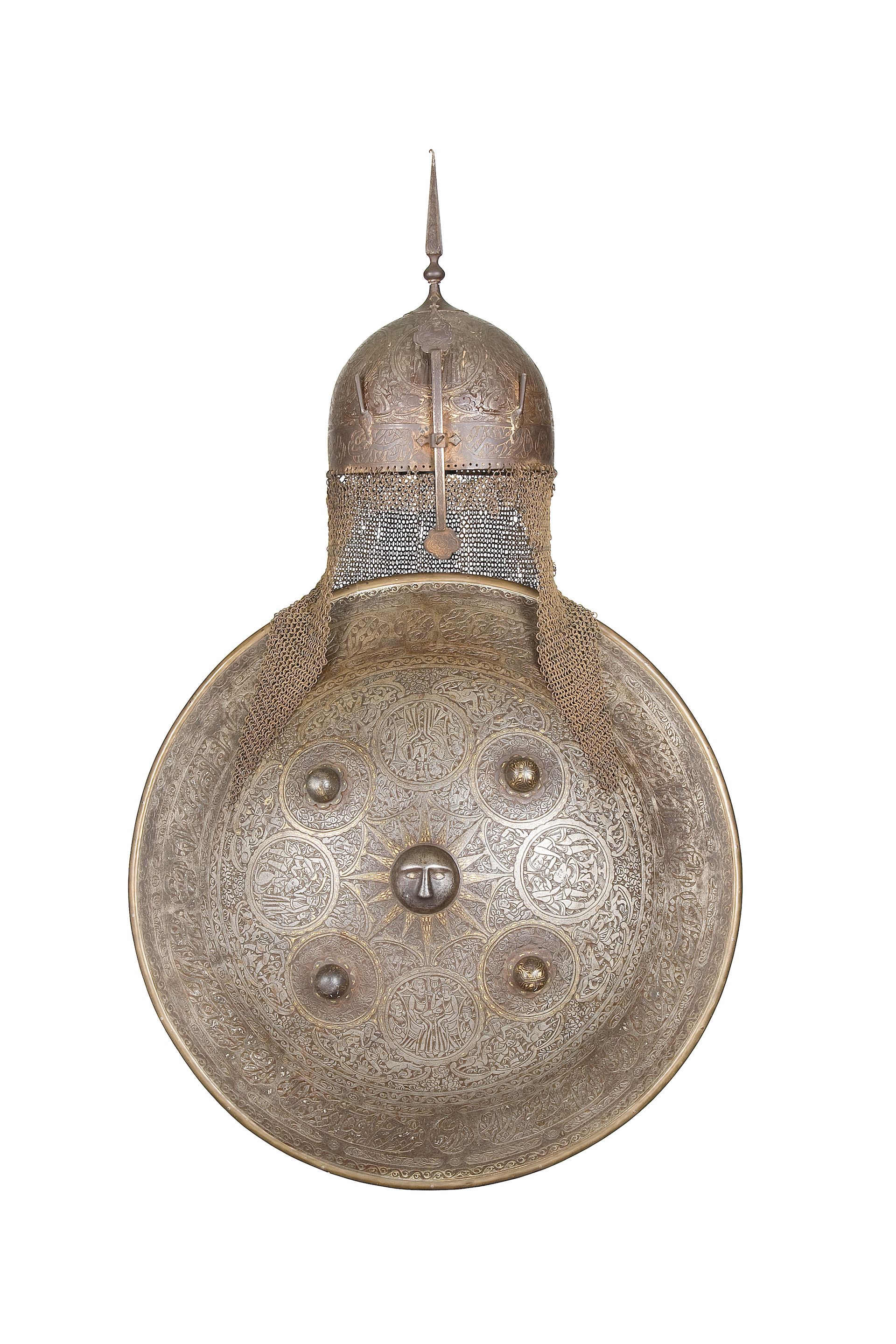 Bonhams : A Persian Steel Kulah Khud And Dhal