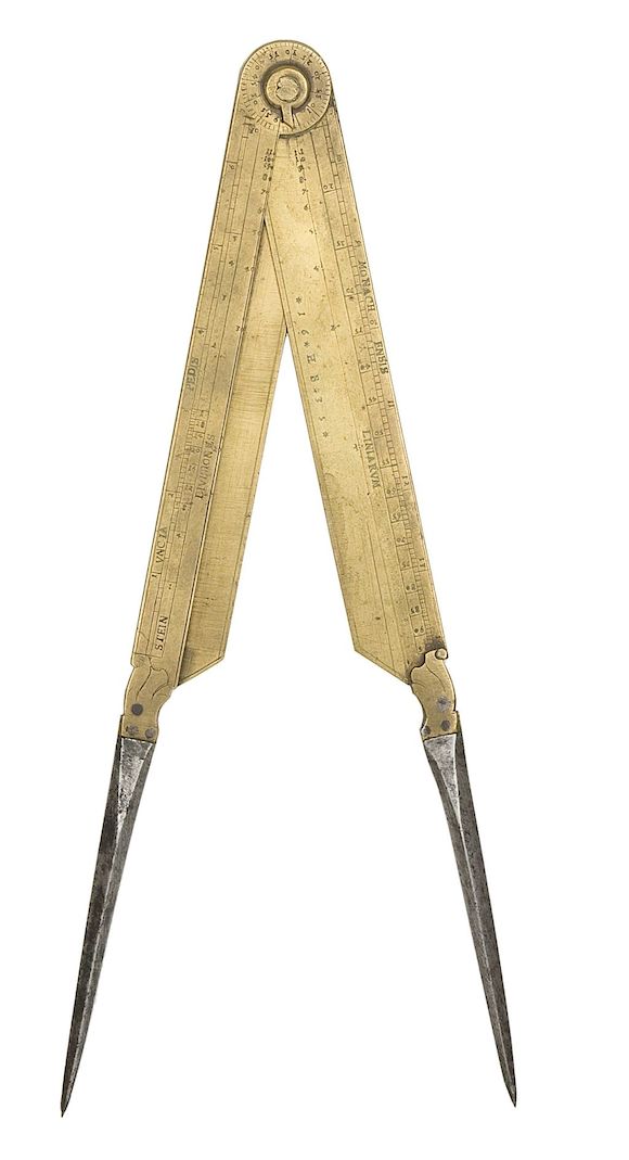 Bonhams : A Rare Pair Of German Gunner's Combined Dividers And Callipers