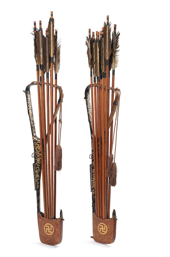 Bonhams : A pair of ebira (arrow-cases) and ya (arrows) 19th century