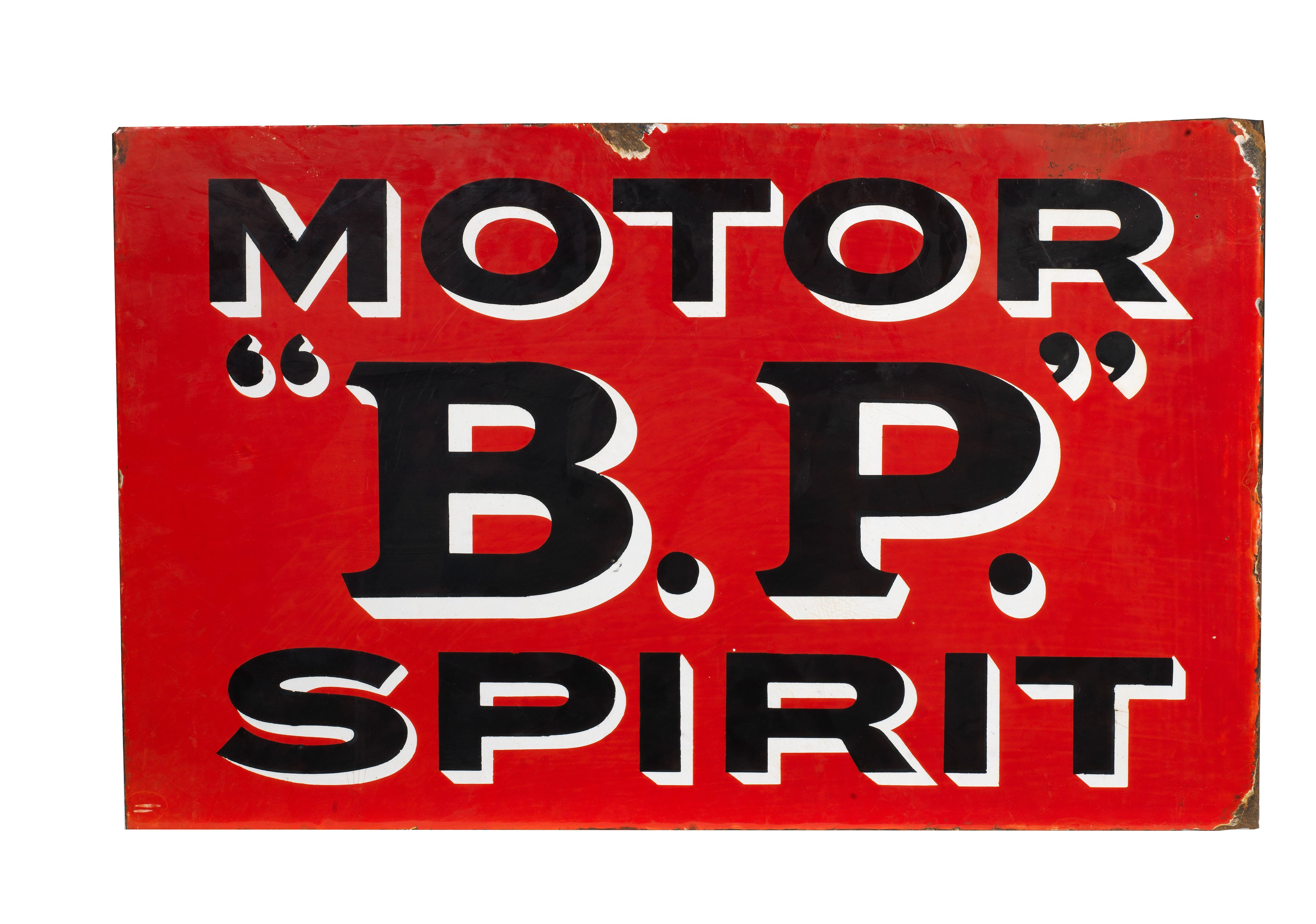 Bonhams Cars : A "BP" Motor Spirit double-sided enamel sign,