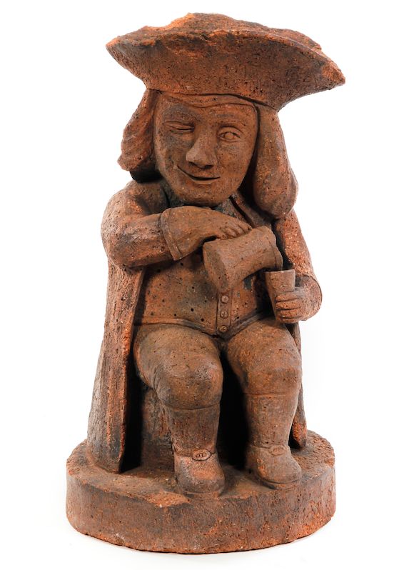 Bonhams : A large terracotta 'Toby' figure