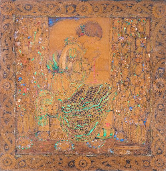 Bonhams : Annie French (British, 1872-1965) Seated girl in profile