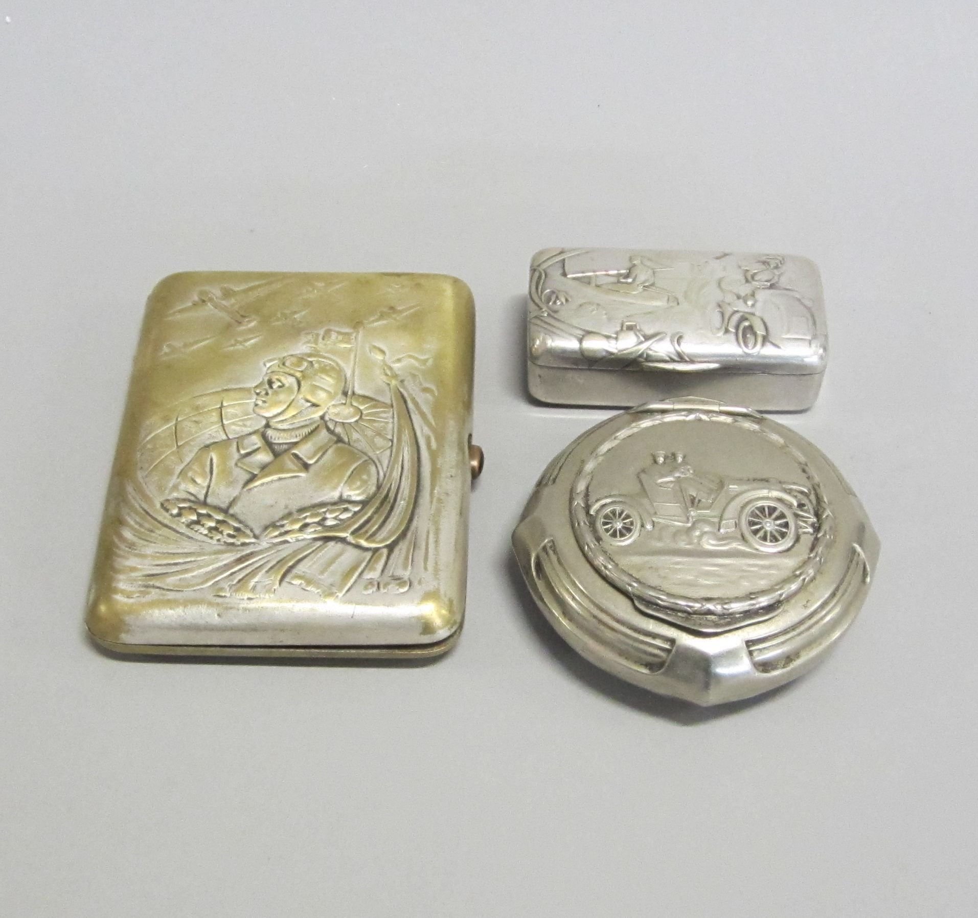 Bonhams Cars : Three decorated metal boxes,