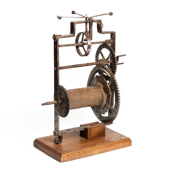 Bonhams : An 18th century polished steel weight-driven spit jack