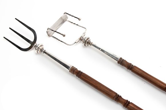 Bonhams : An Elizabeth II silver-mounted rosewood toasting fork and ...