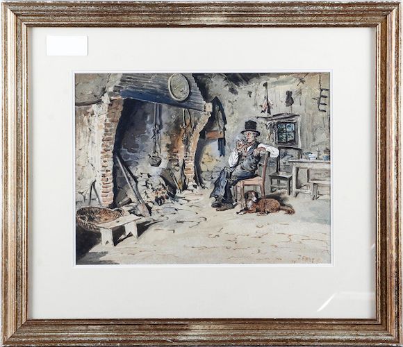 Bonhams : John Emms: Interior scene, signed, dated '75, watercolour ...