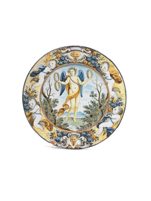 Bonhams : A Castelli maiolica plate, second half 18th century