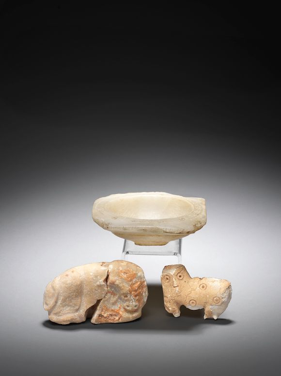 Bonhams : A Mesopotamian alabaster bowl and two Mesopotamian stone ...