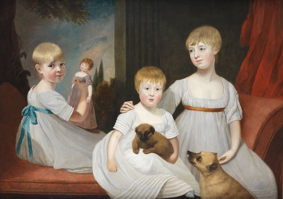 Bonhams : Circle of John Hoppner (London 1758-1810) Portrait of three ...