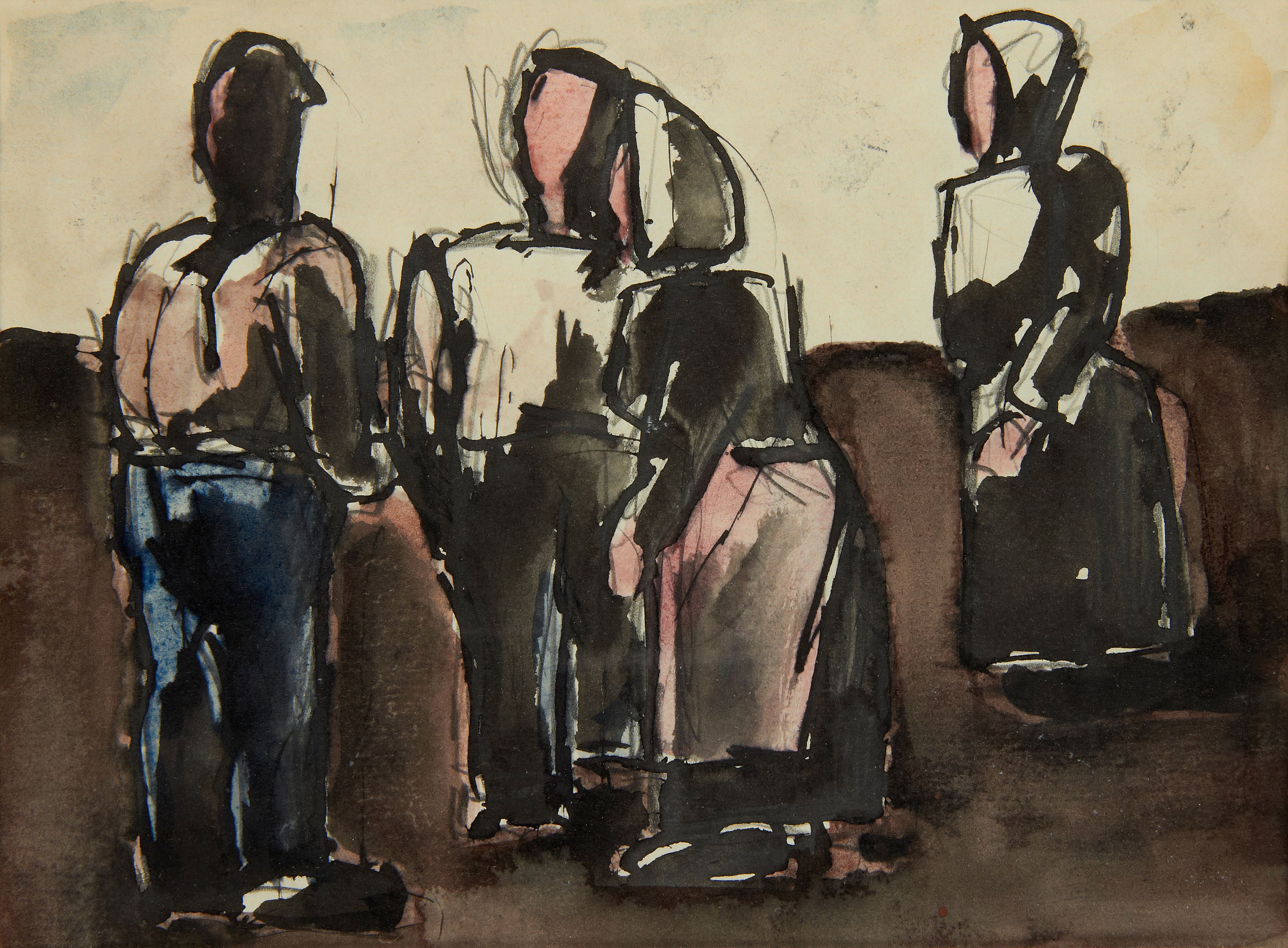 Bonhams : Josef Herman (British, 1911-1999) 'The Gossip'