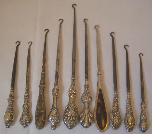 Bonhams : A collection of nine Victorian and later button hooks ...