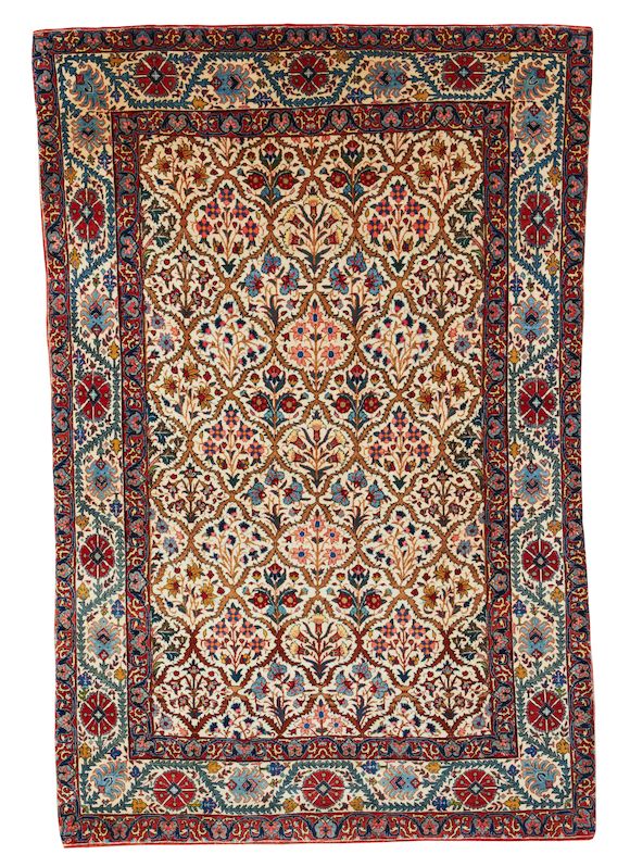Bonhams : A Ghom rug, Central Persia, circa 1920, 8 ft 3 in x 4 ft 7 in ...