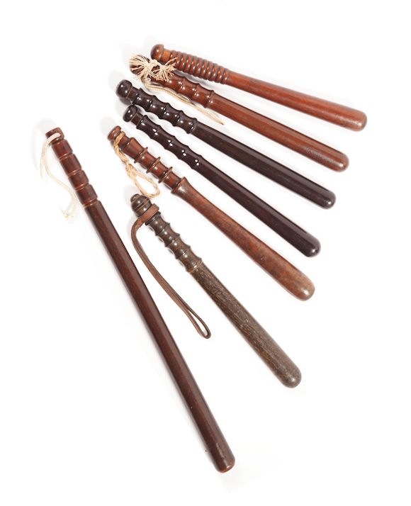 Bonhams : Seven Wooden Truncheons