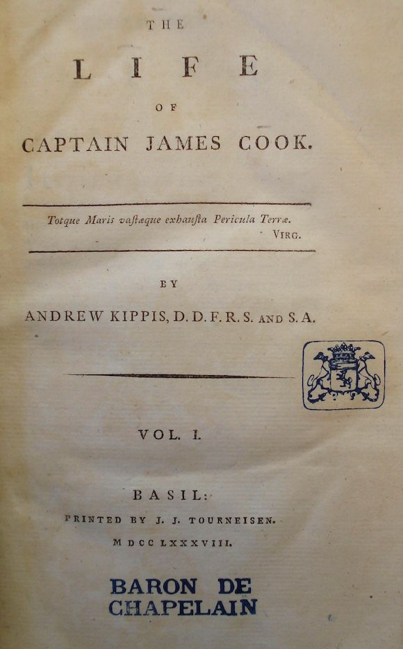 Bonhams : KIPPIS (ANDREW) The Life of Captain James Cook, 2 vol. in one ...