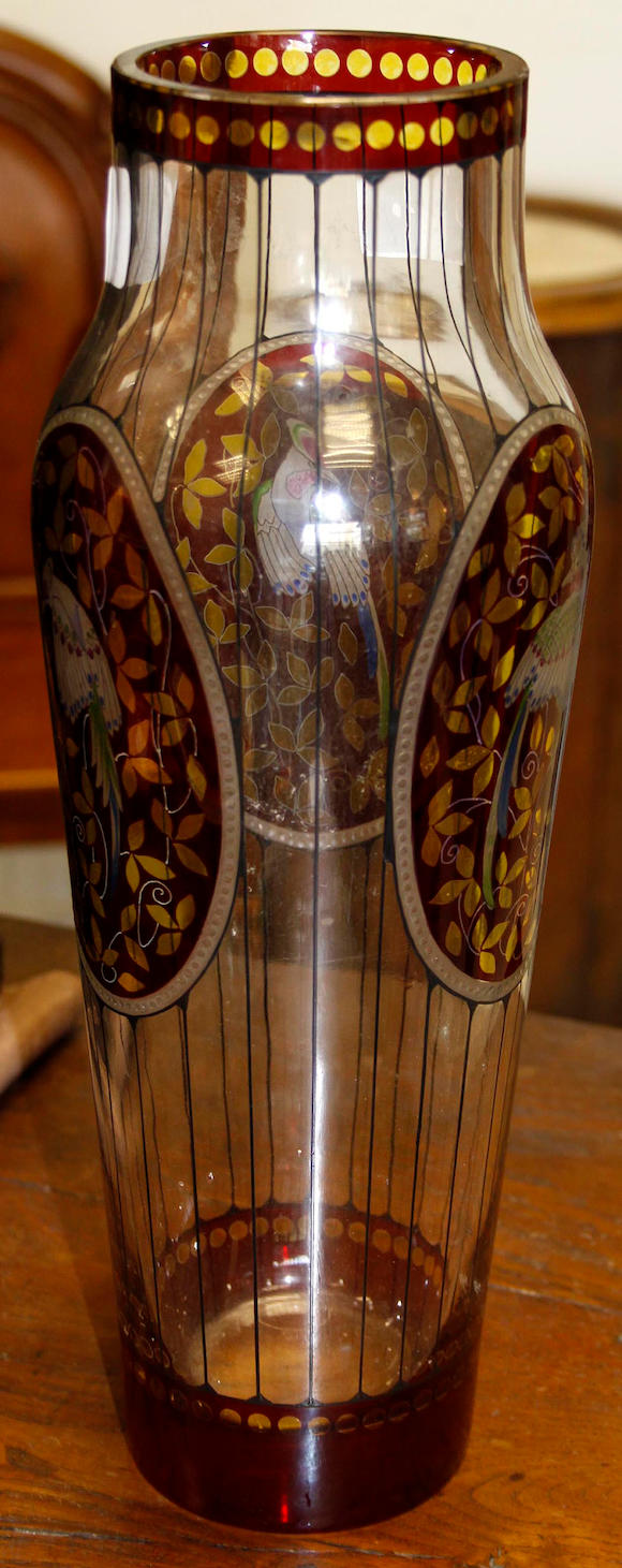 Bonhams Pair Of Early 20th Century Bohemian Glass Vases