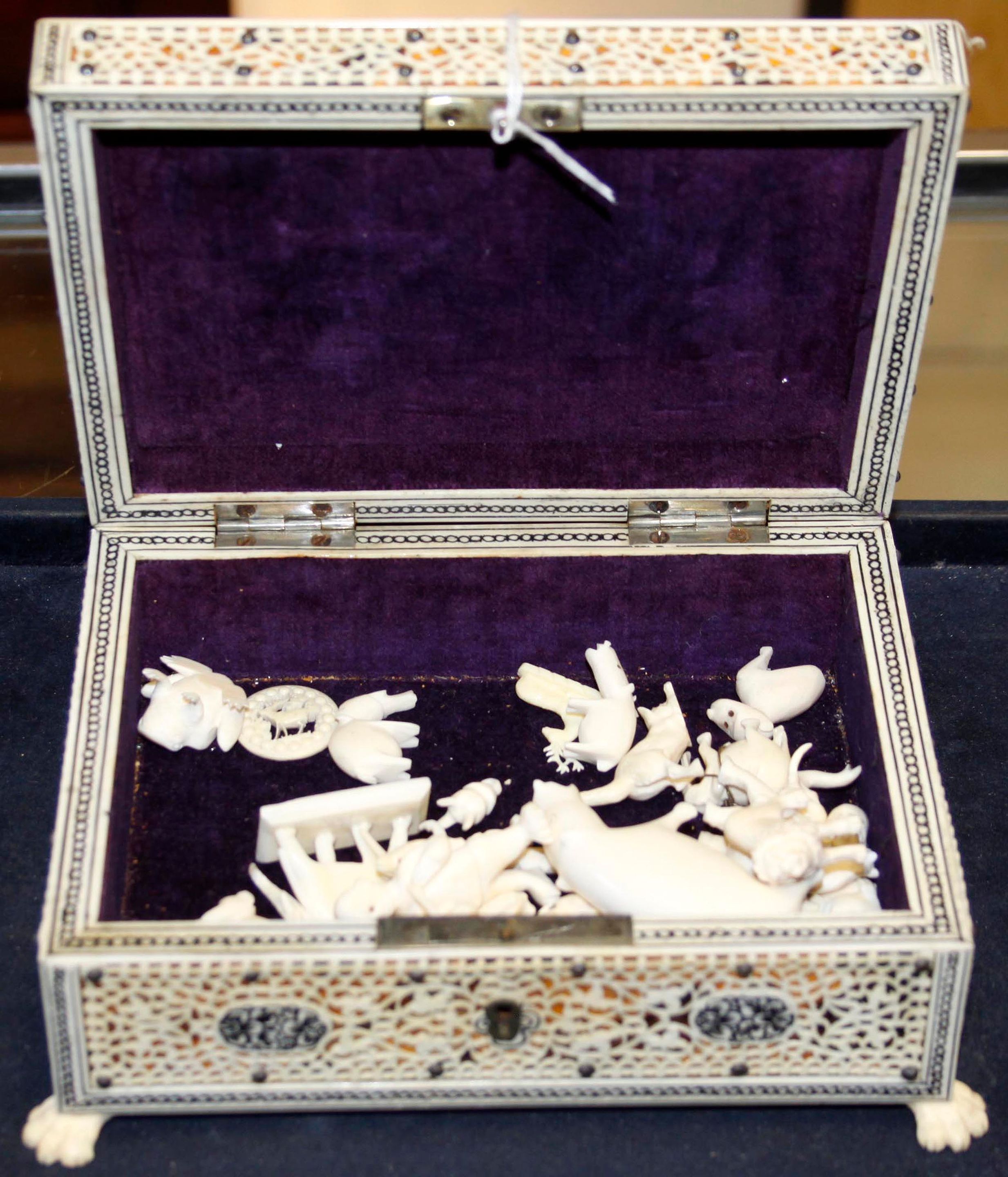 Bonhams : A 20th century ivory veneered Indian jewel box