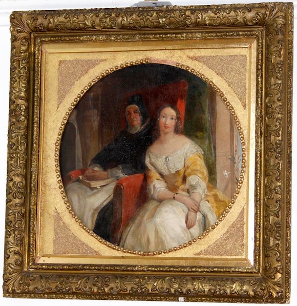 Bonhams : 19th Century English School 'Young Lady with Chaperone' Label ...