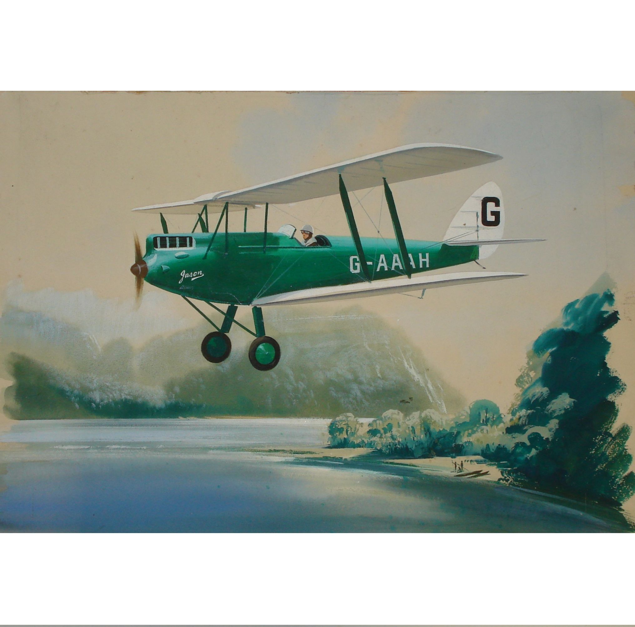 Bonhams Cars : A painting of Amy Johnson's De Havilland Gipsy Moth, G ...