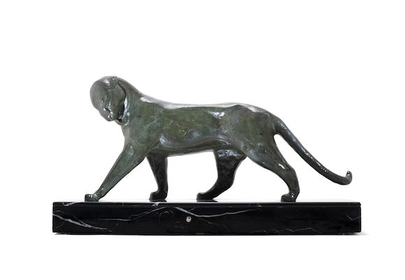 Bonhams : Decaux an Art Deco Patinated Bronze Model of a Panther, circa ...