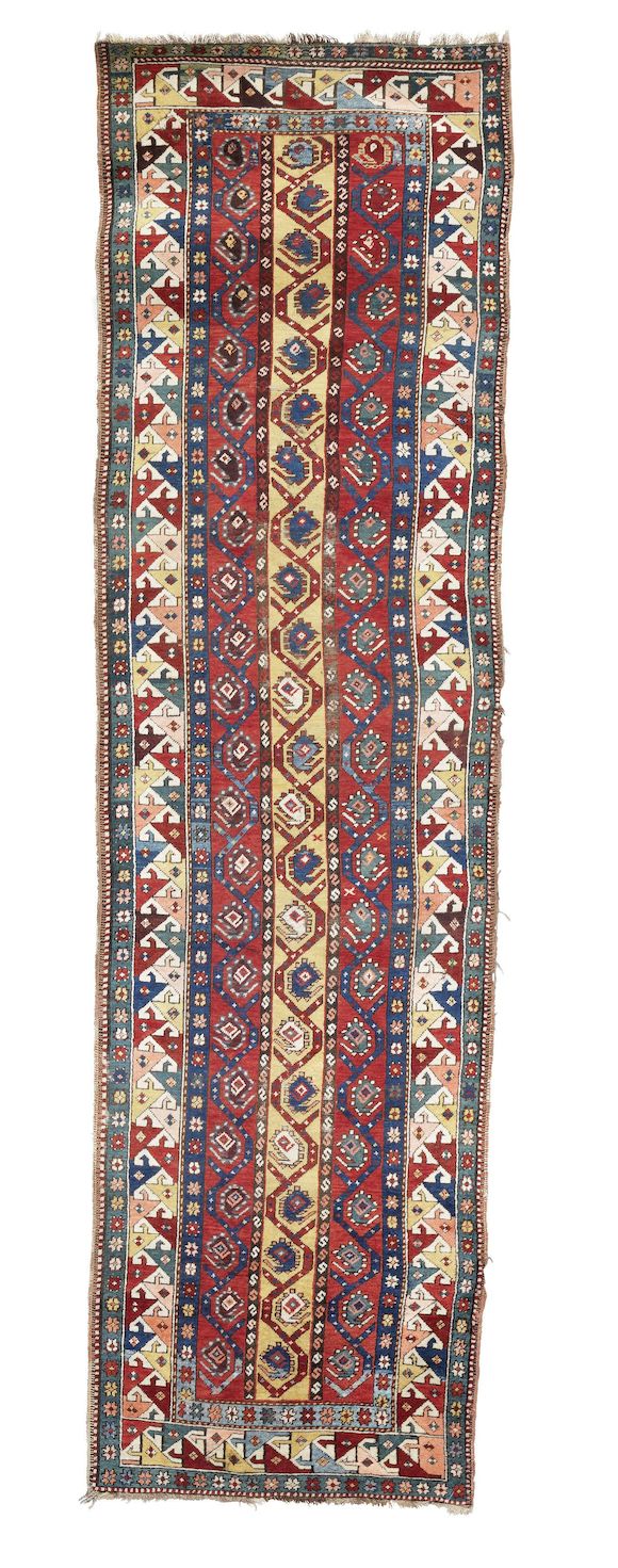 Bonhams : A Gendje rug, South Caucasus, circa 1890, 11 ft 3 in x 3 ft ...