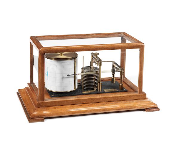 Bonhams : A cased seven day recording Barograph,
