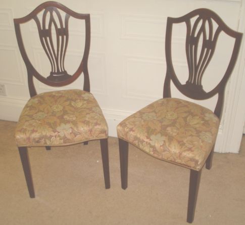 Bonhams : A set of four mahogany shield back dining chairs, on ...